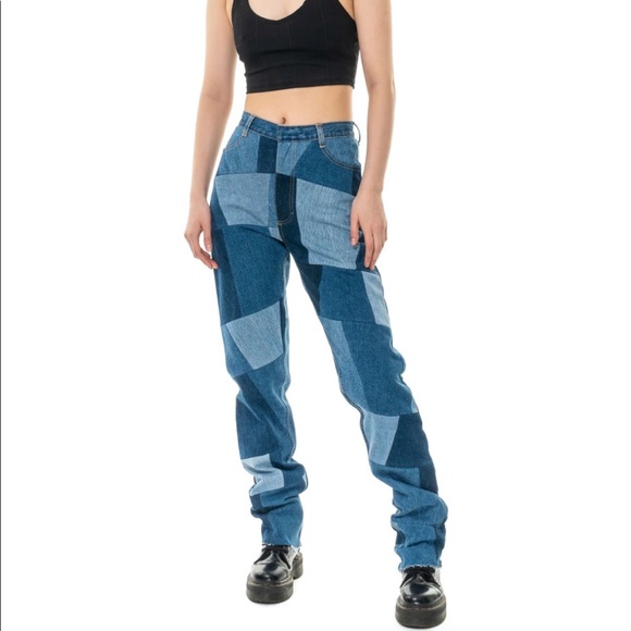 Agolde | Jeans | Final Nwot Ksenia Schnaider Patchwork Mom Jean | Poshmark
